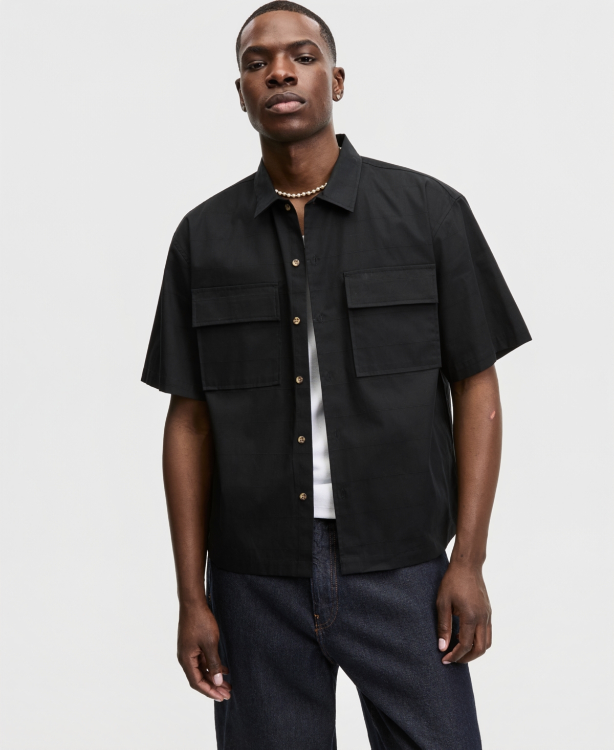 Click here for Mode of One Mens Relaxed-Fit Short-Sleeve Ripstop... prices