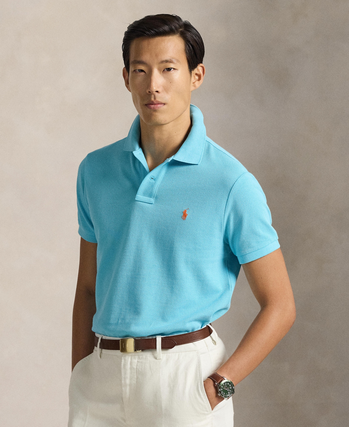 Click here for Polo Ralph Lauren Mens Custom Slim Fit Mesh Polo -... prices
