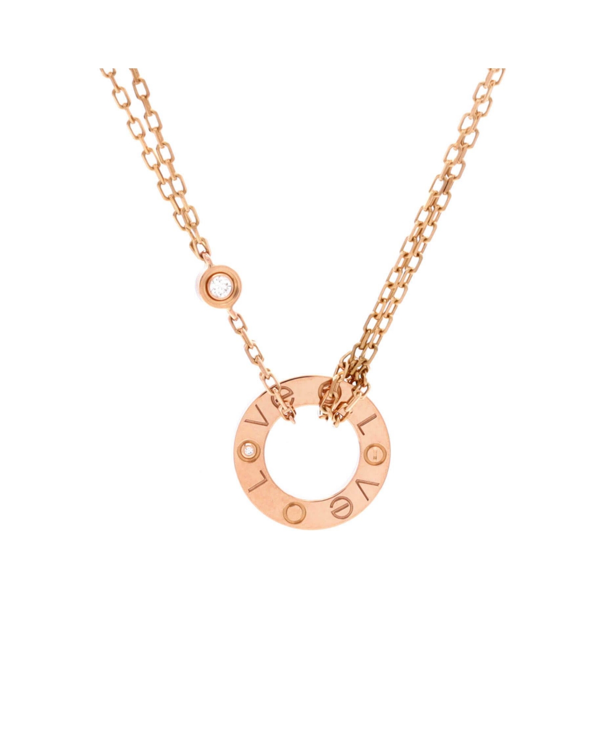 Click here for Pre-Owned Cartier 2 Diamonds Love Pendant Necklace... prices