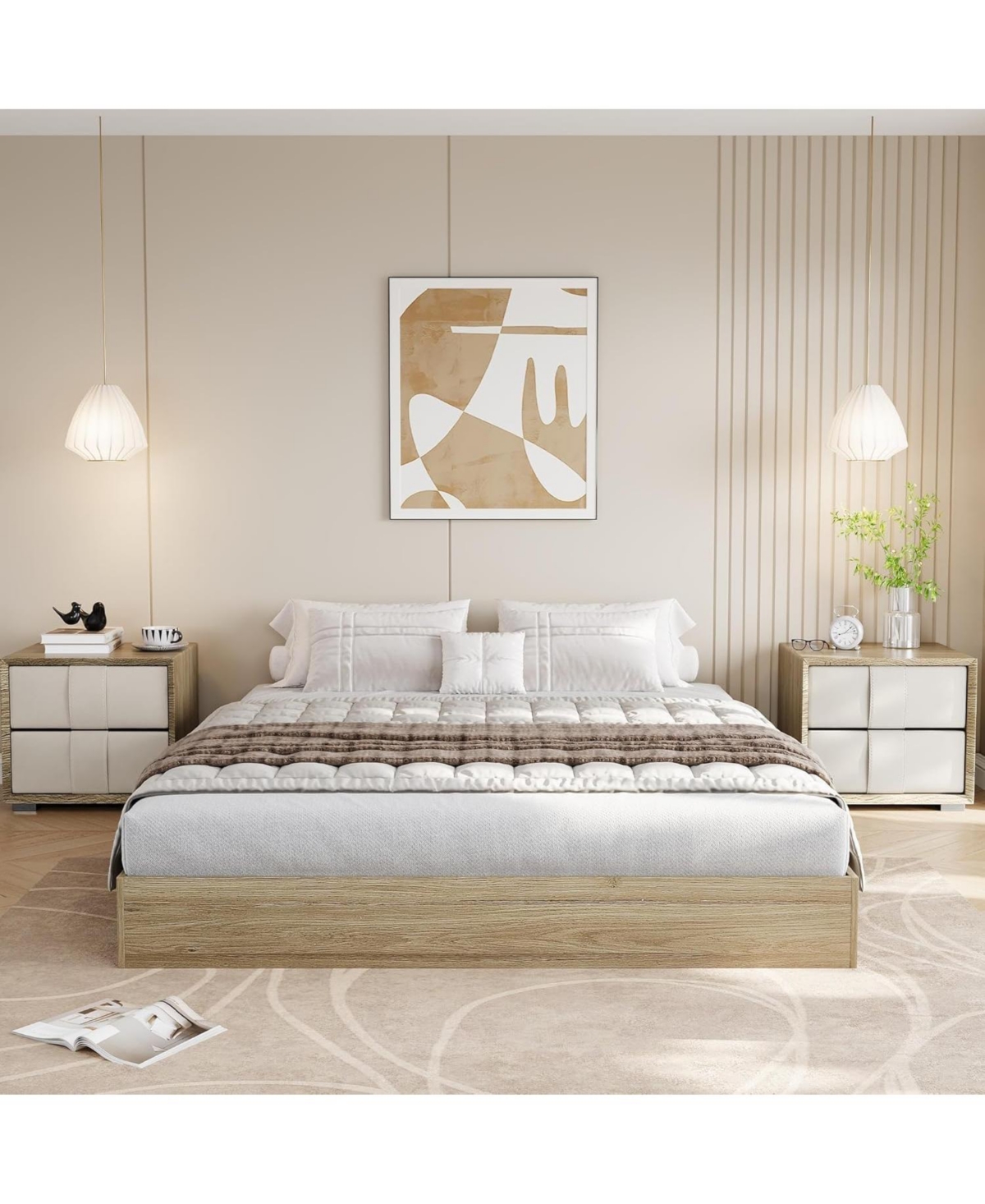 Click here for gaomon Solid Wood Platform Bed  Floor-Standing Bed... prices