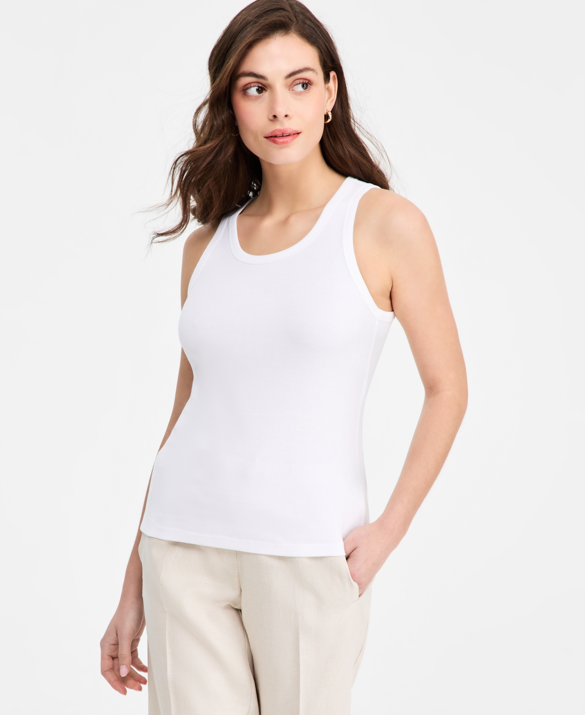 Click here for Jones New York Womens Round Neck Tank Top - Nyc Wh... prices