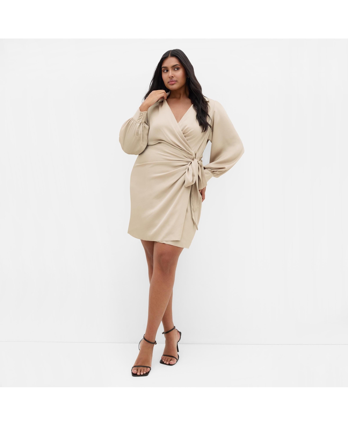 Click here for City Chic Womens Plus Size Genevieve Dress - Taupe prices