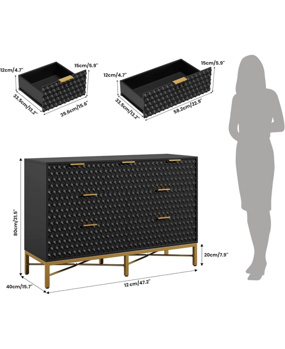 Click here for Gaomon Drawer Modern Wooden Dresser  Wide Top & De... prices