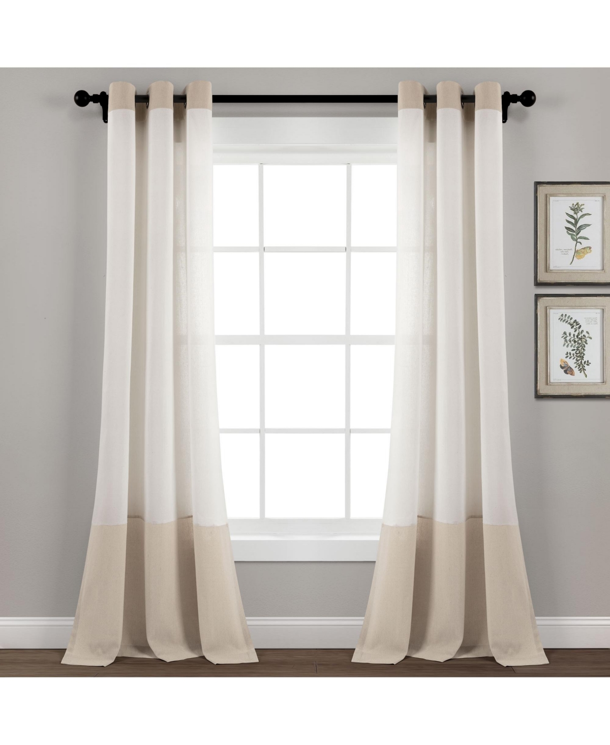 Click here for Lush Decor Faux Linen Grommet Colorblock Window Cu... prices