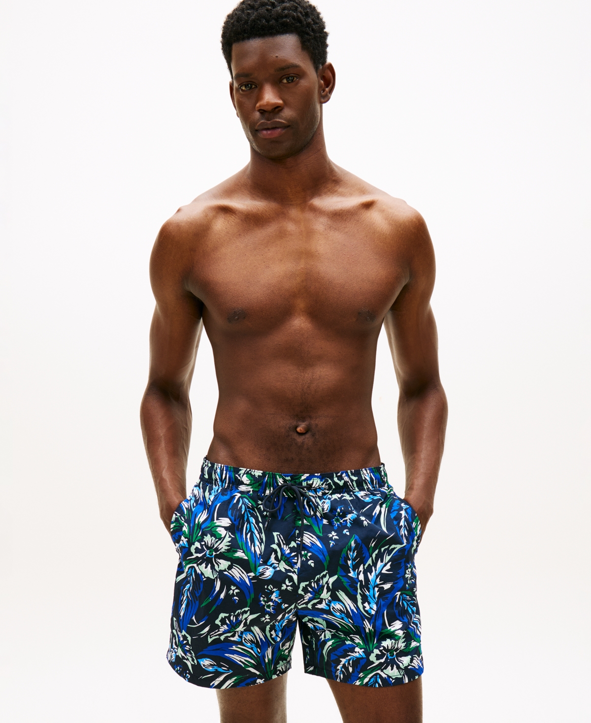 Click here for Tommy Hilfiger Mens Print Drawstring 5 Swim Trunks... prices