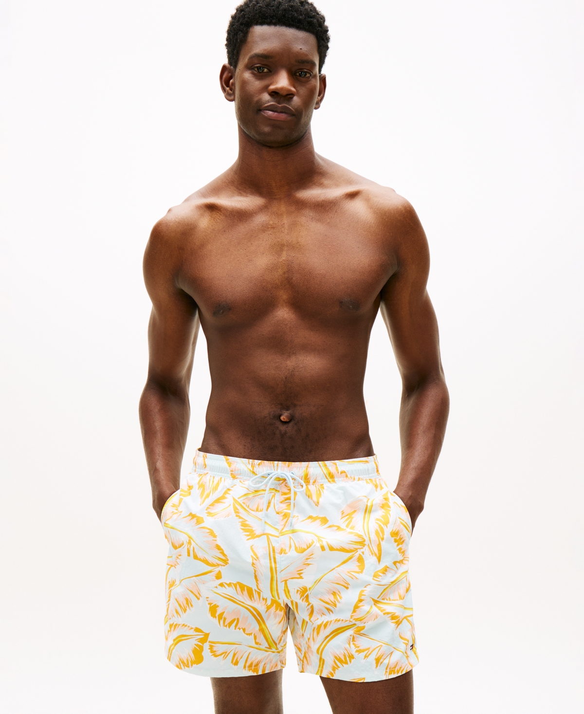 Click here for Tommy Hilfiger Mens Print Drawstring 5 Swim Trunks... prices