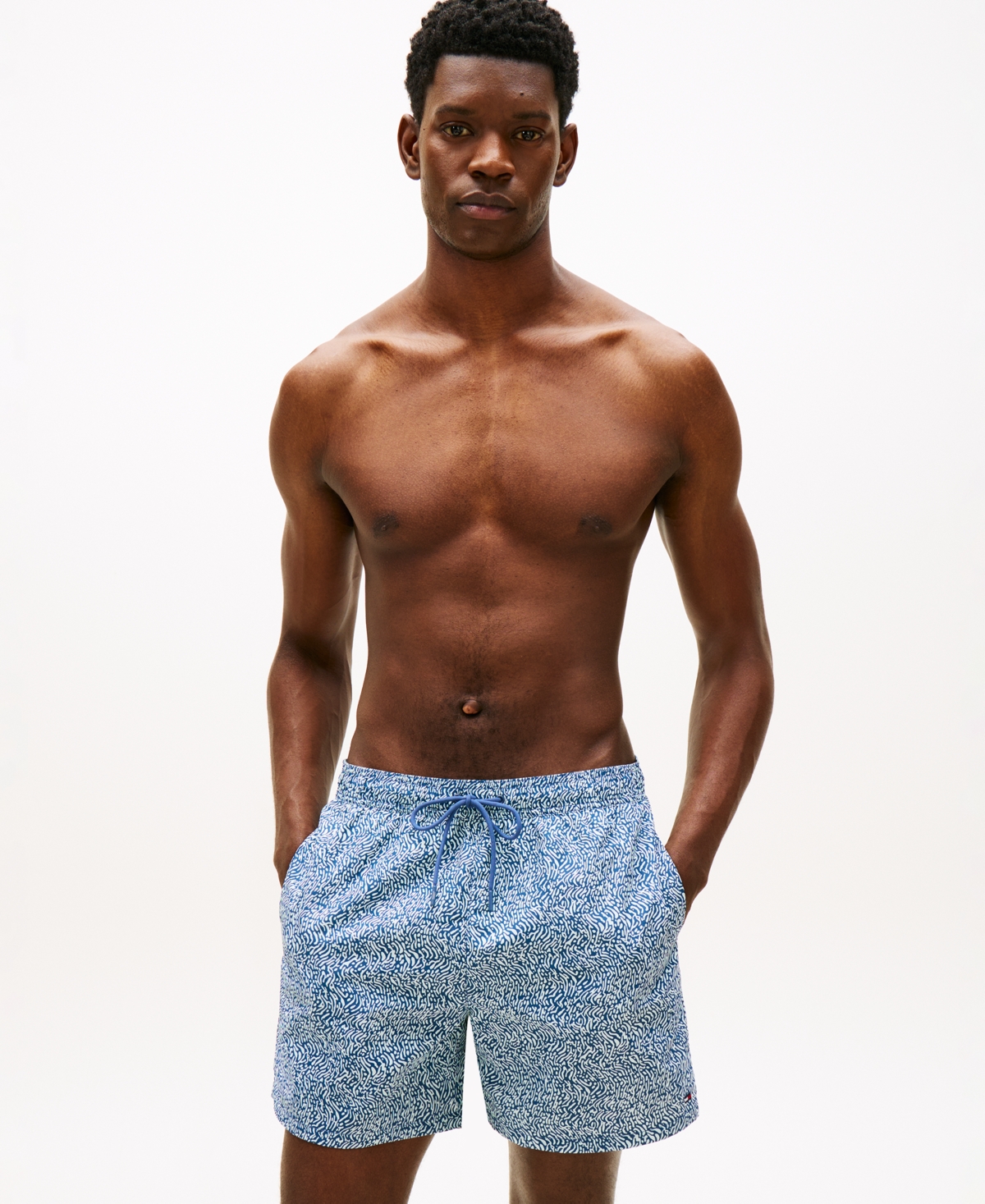 Click here for Tommy Hilfiger Mens Print Drawstring 5 Swim Trunks... prices