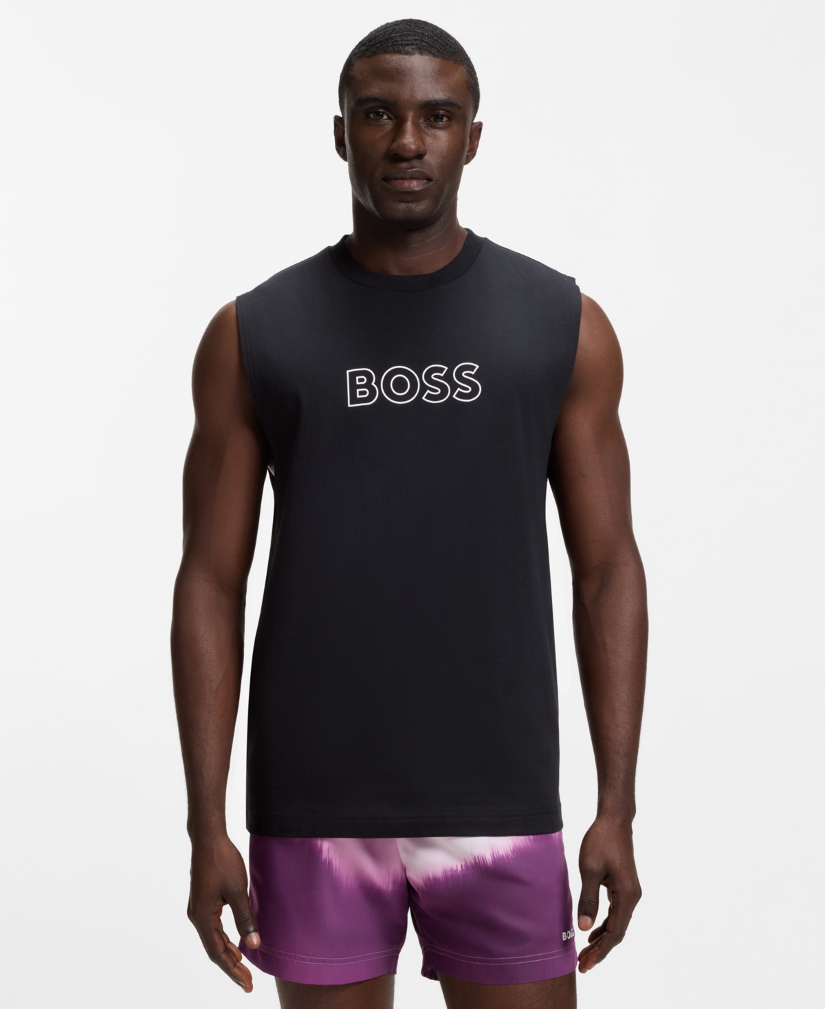Click here for Hugo Boss Mens Logo Muscle Tank Top - Black prices