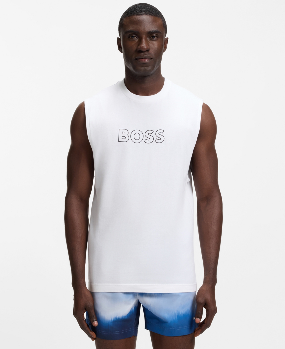 Click here for Hugo Boss Mens Logo Muscle Tank Top - White prices