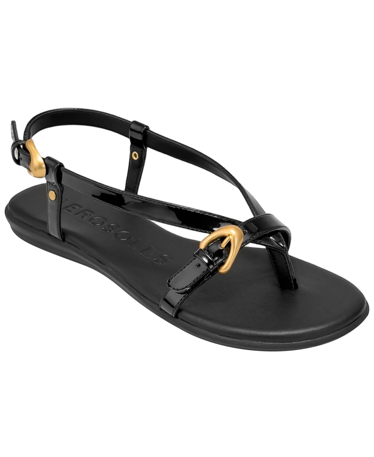 Click here for Aerosoles Womens Iride Flat Sandal - Black prices