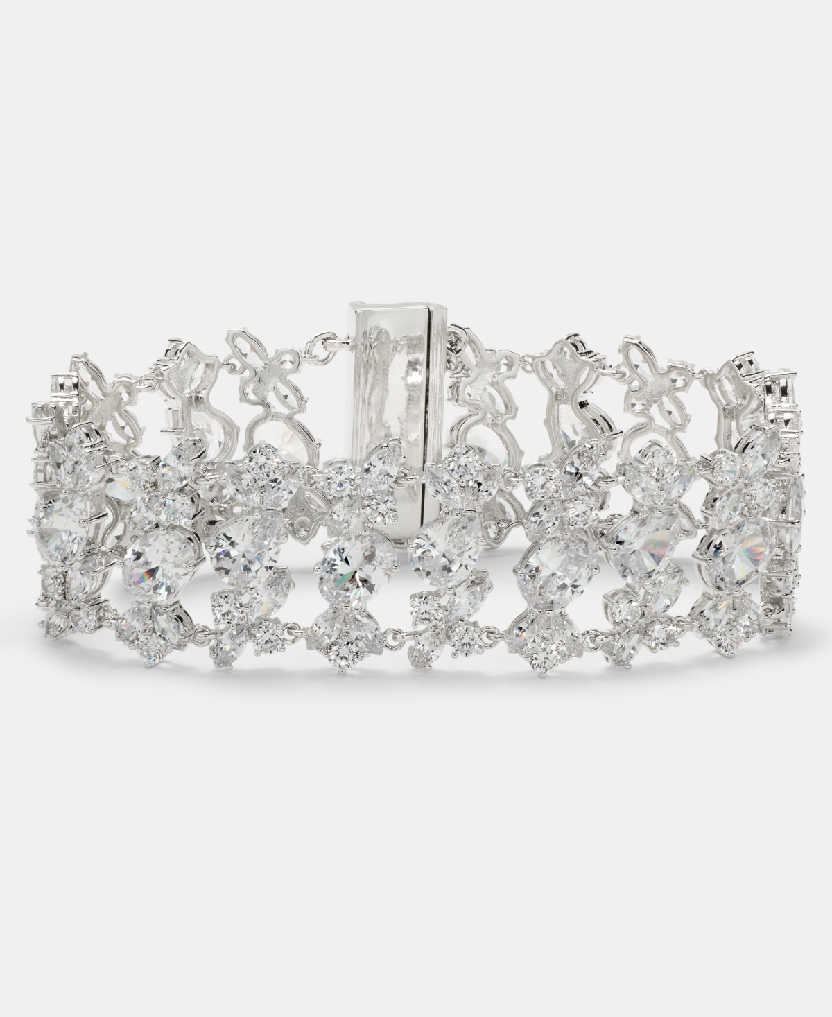 Click here for Givenchy Cubic Zirconia Cluster Flex Bracelet - Wh... prices