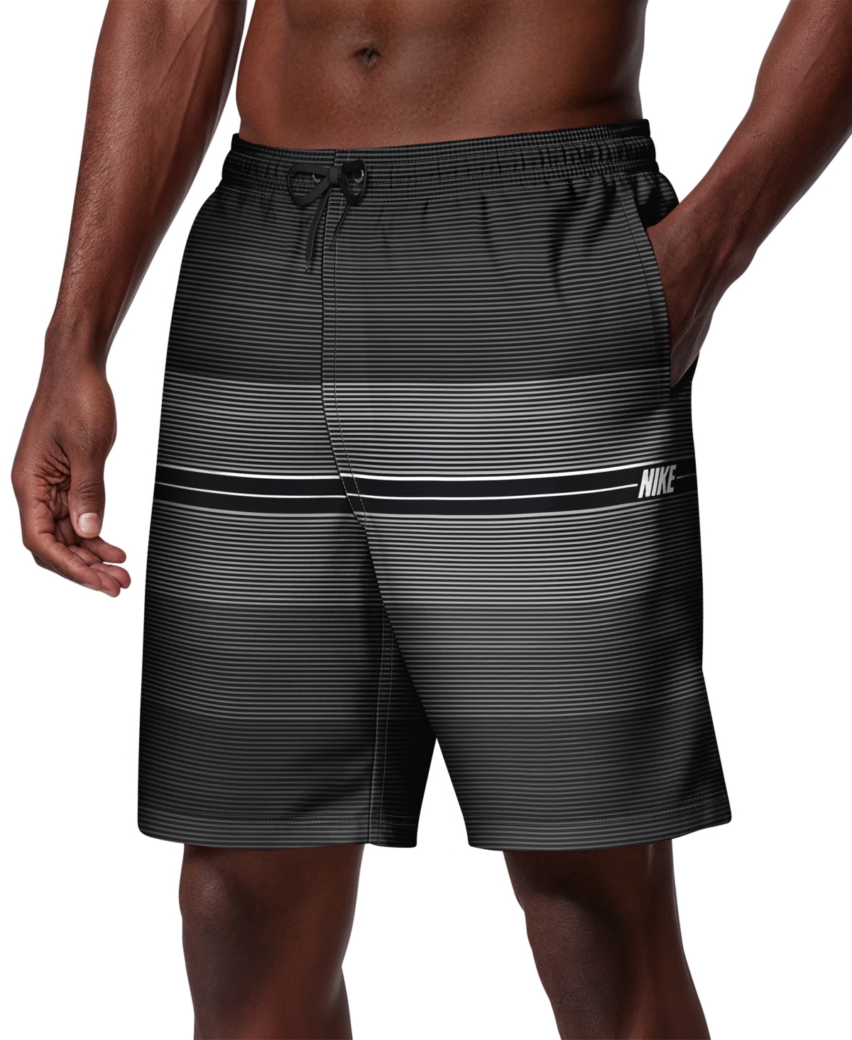 Click here for Nike Mens Breaker Stripe 9 Volley Swim Short - Bla... prices