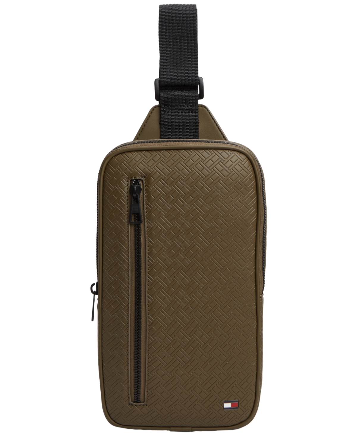 Click here for Tommy Hilfiger Mens Embossed Flag Sling Bag - Brow... prices