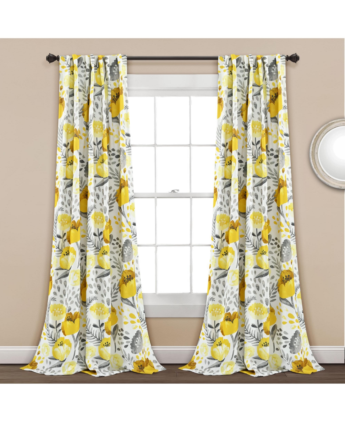 Click here for Lush Decor Poppy Garden Room Darkening Curtain Pan... prices