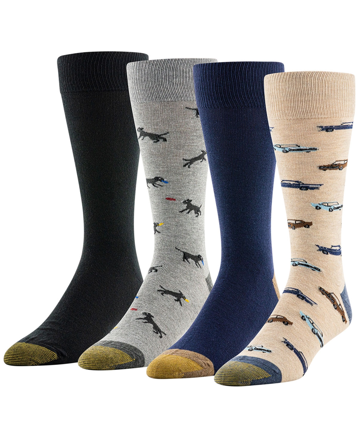 Click here for Gold Toe Mens Cars and Dogs Crew Socks  4-Pack - B... prices
