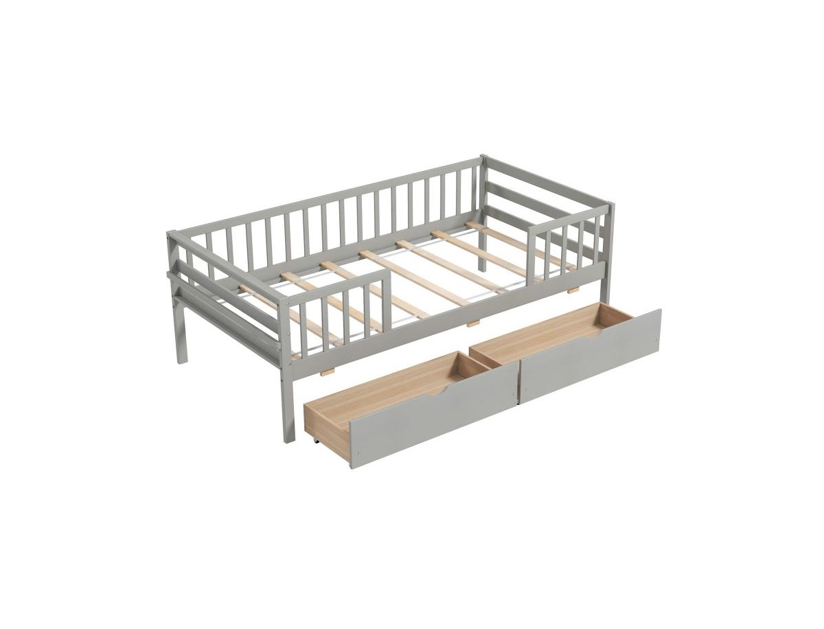 Click here for Slickblue Twin Daybed with Fence and 2 Drawers Kid... prices