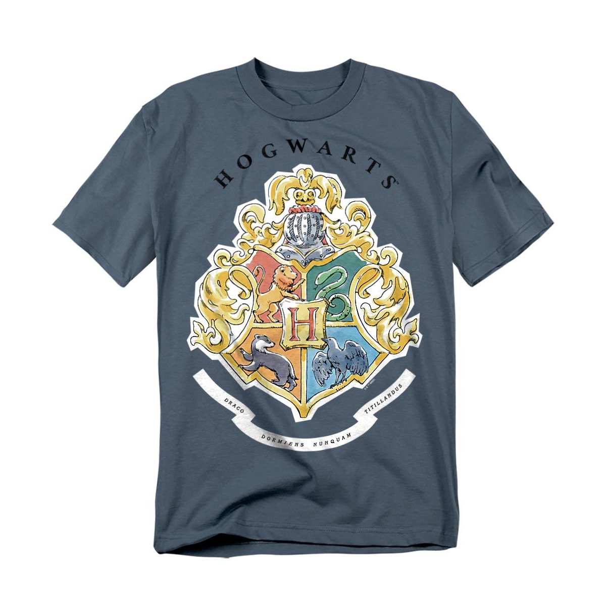 Click here for Harry Potter Mens Hogwarts Crest Sketch Watercolor... prices