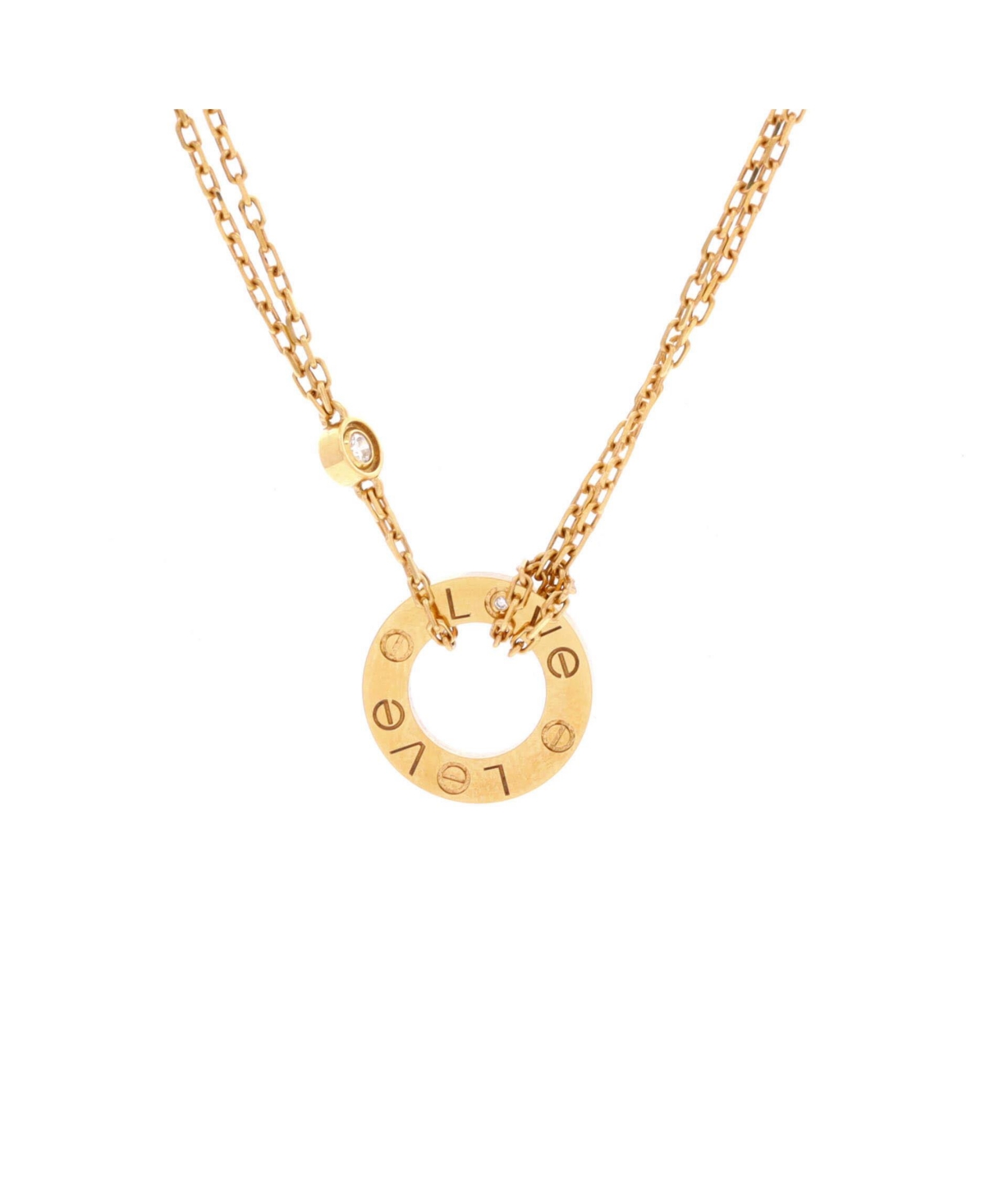 Click here for Pre-Owned Cartier 2 Diamonds Love Pendant Necklace... prices