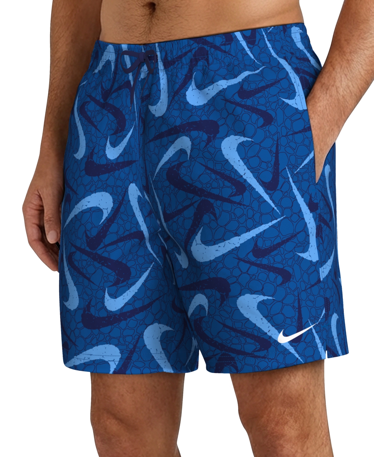 Click here for Nike Mens 7 All-Over Logo Print Volley Swim Shorts... prices