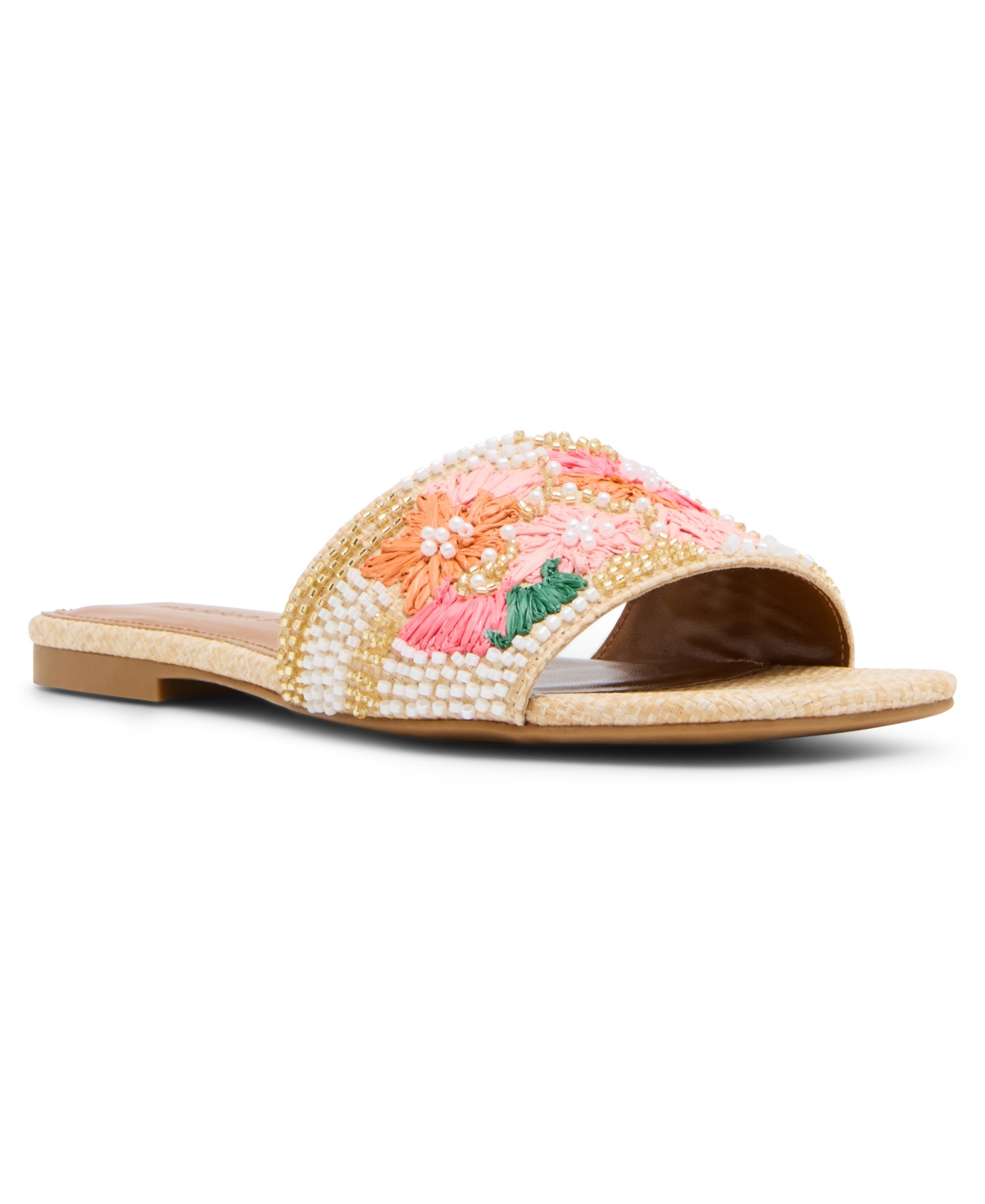 Click here for Madden Girl Womens Floral Beaded Slip-On Slide San... prices