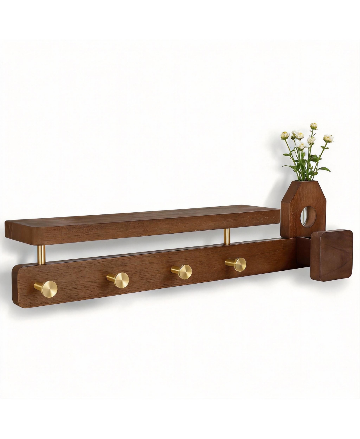 Click here for Yigii Solid Wood Coat Rack with 4 Copper Hooks  Sh... prices