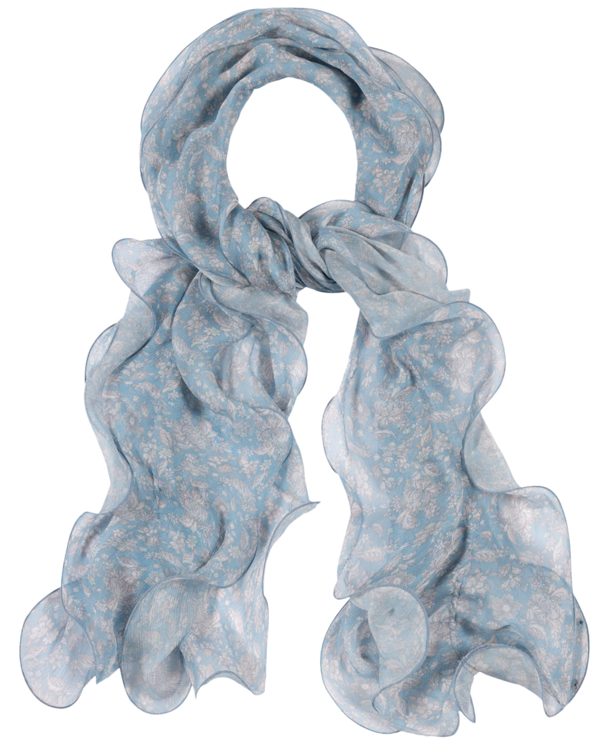 Click here for Lauren Ralph Lauren Floral Double Ruffle Scarf - B... prices