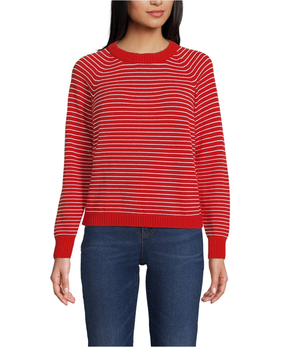 Click here for Lands End Womens Drifter Raglan Crew Sweater - Com... prices