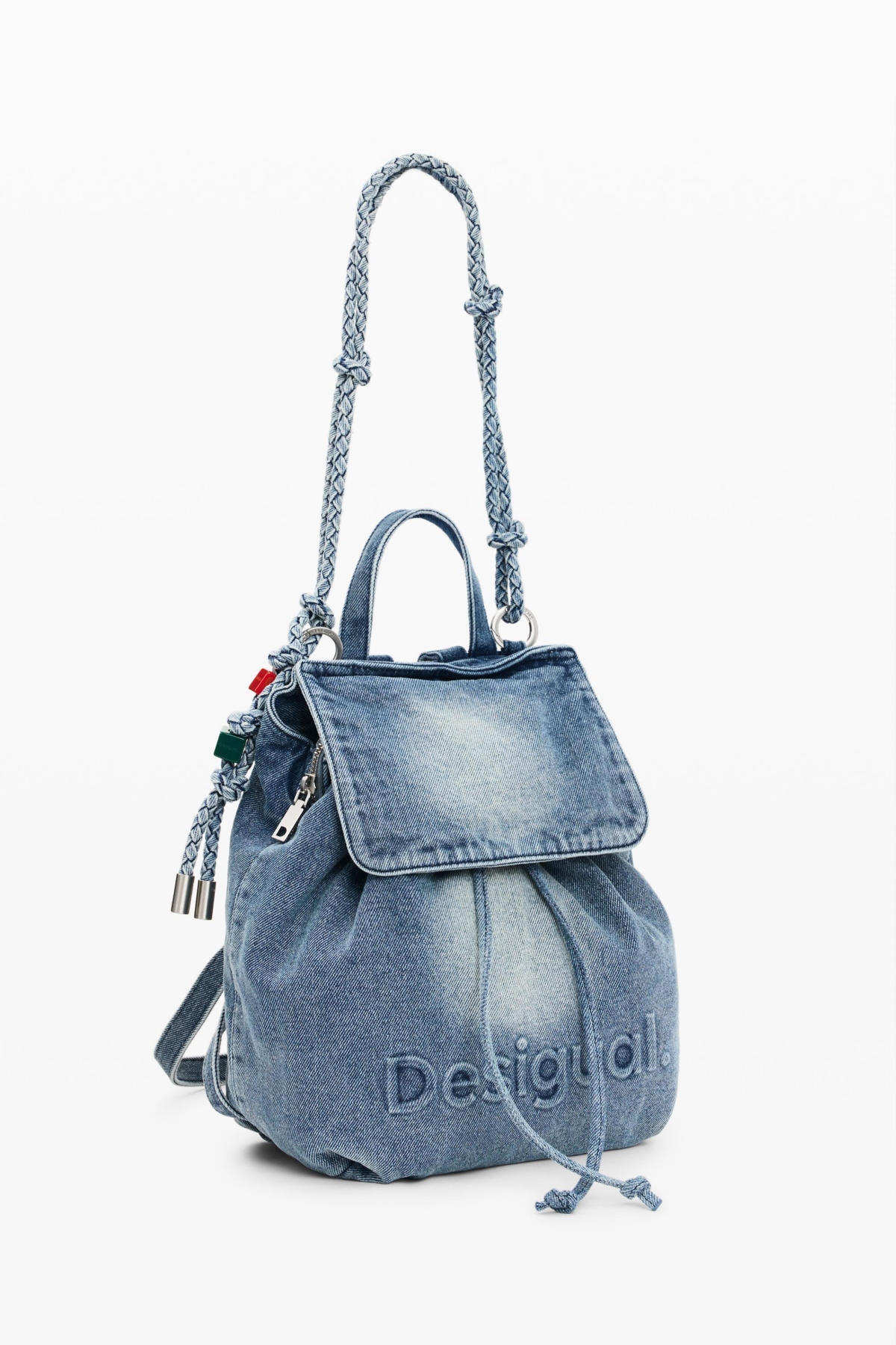 Click here for Desigual Womens Small Denim Charms Backpack - Ligh... prices