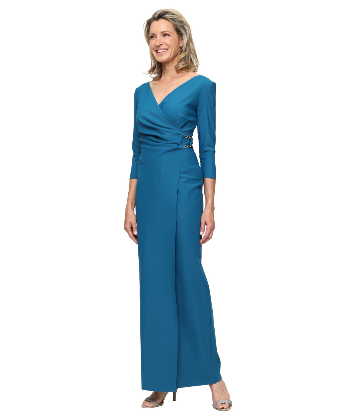 Click here for Alex Evenings Womens V-Neck Cascade Ball Gown - Mi... prices