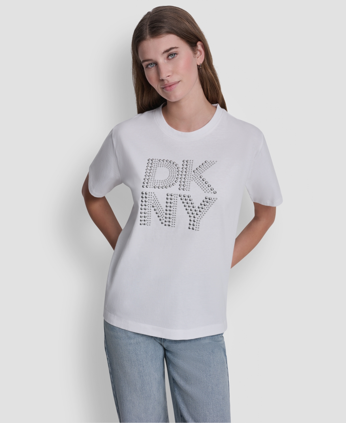 Click here for Dkny Jeans Logo Relaxed Crewneck T-Shirt - White/s... prices