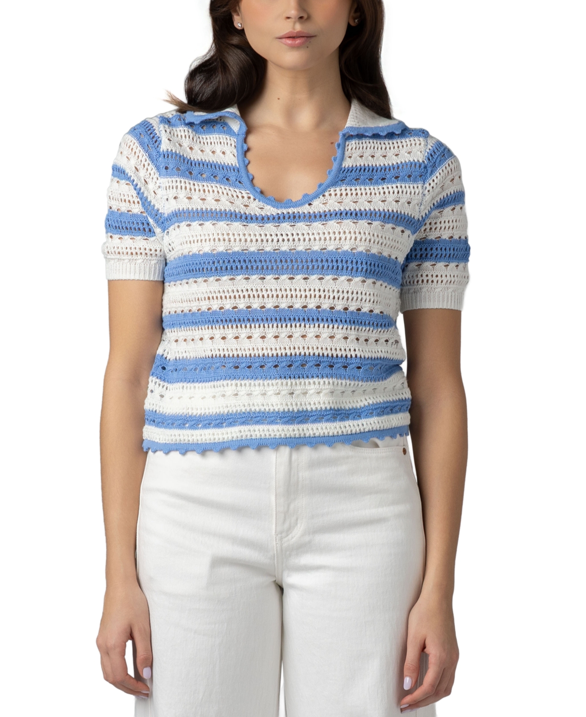 Click here for Blank Nyc Womens V-Neck Polo Shirt - Sandy Toes prices