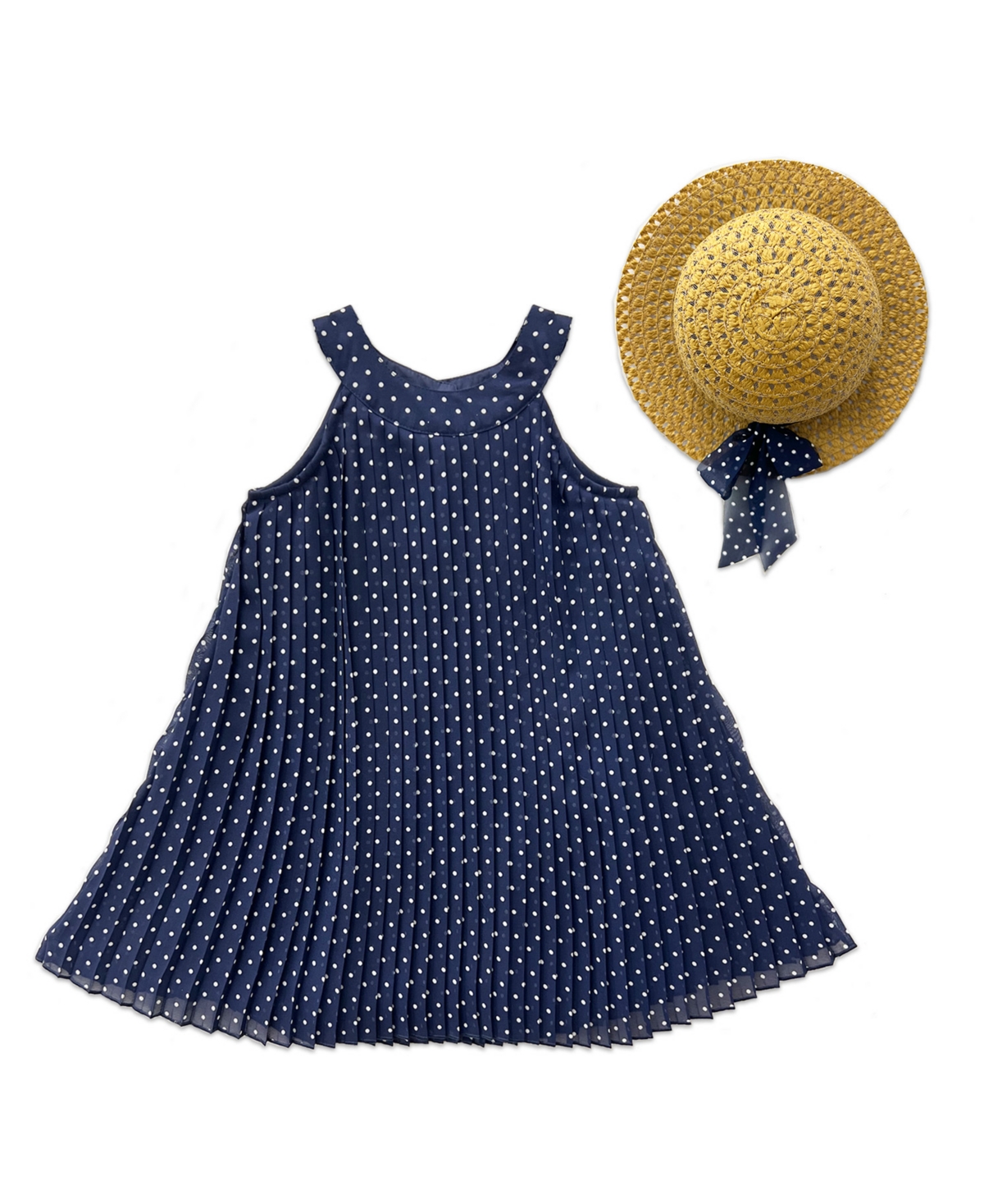 Click here for Blueberi Boulevard Girls 2T-6X Pindot Pleated Chif... prices