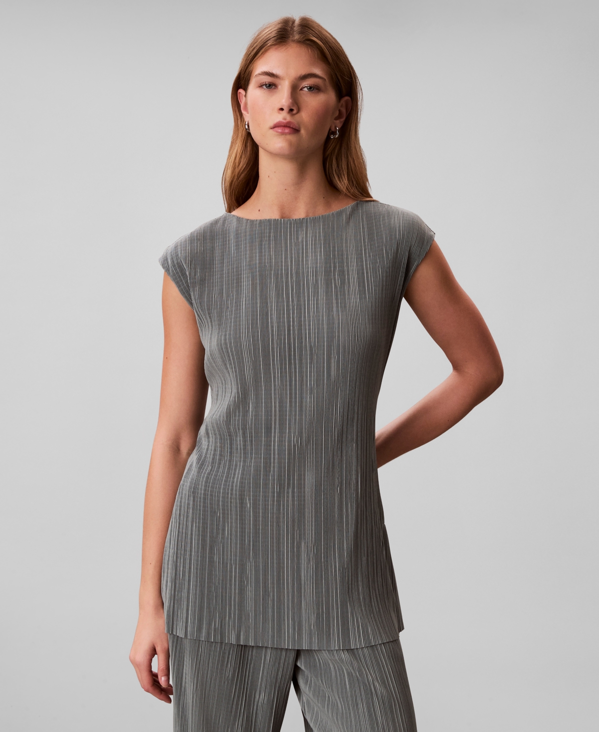 Click here for Calvin Klein Womens Cap-Sleeve Tunic Top - Shadow prices
