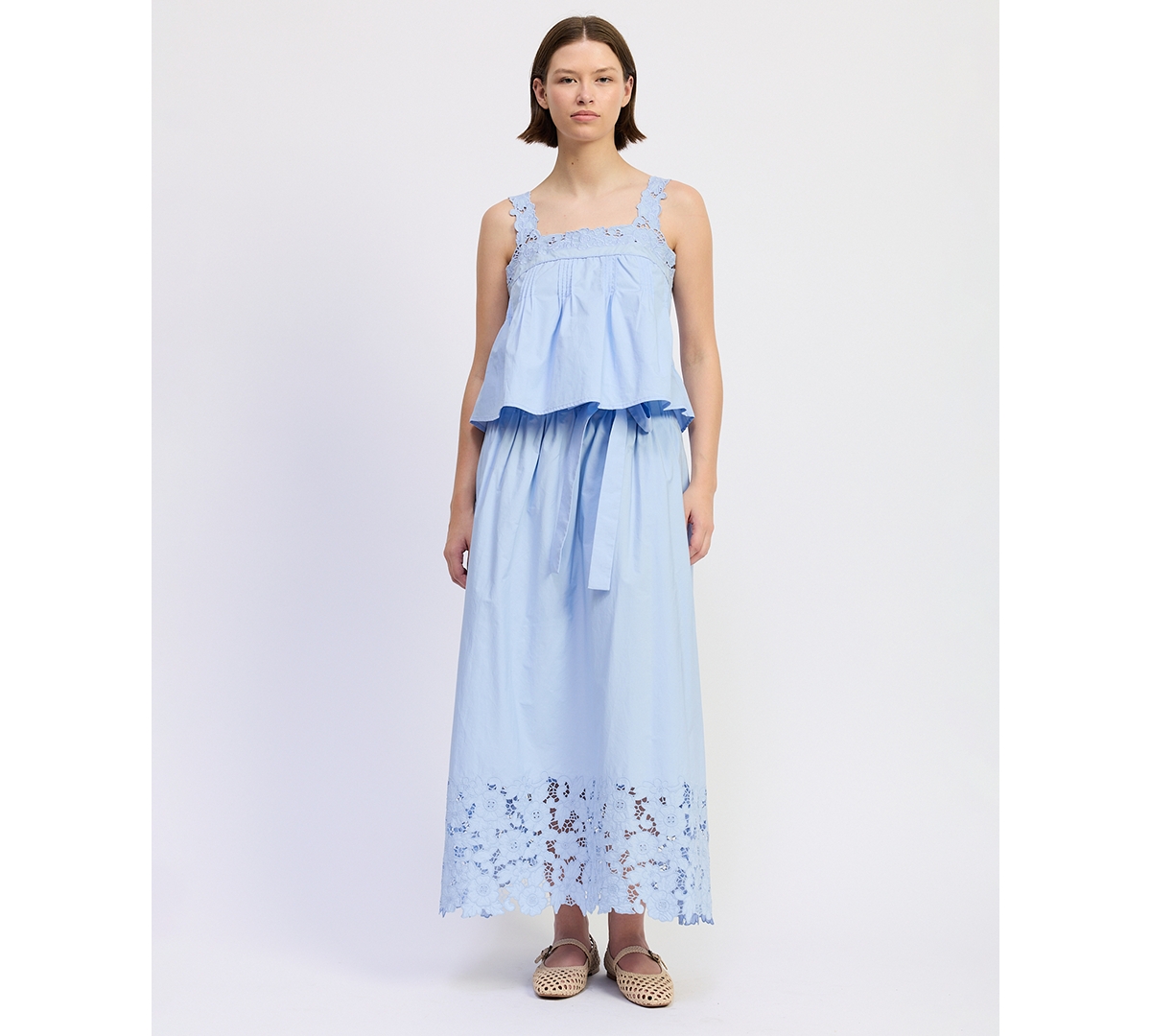 Click here for En Saison Womens Lucy Maxi Skirt - Light Blue prices