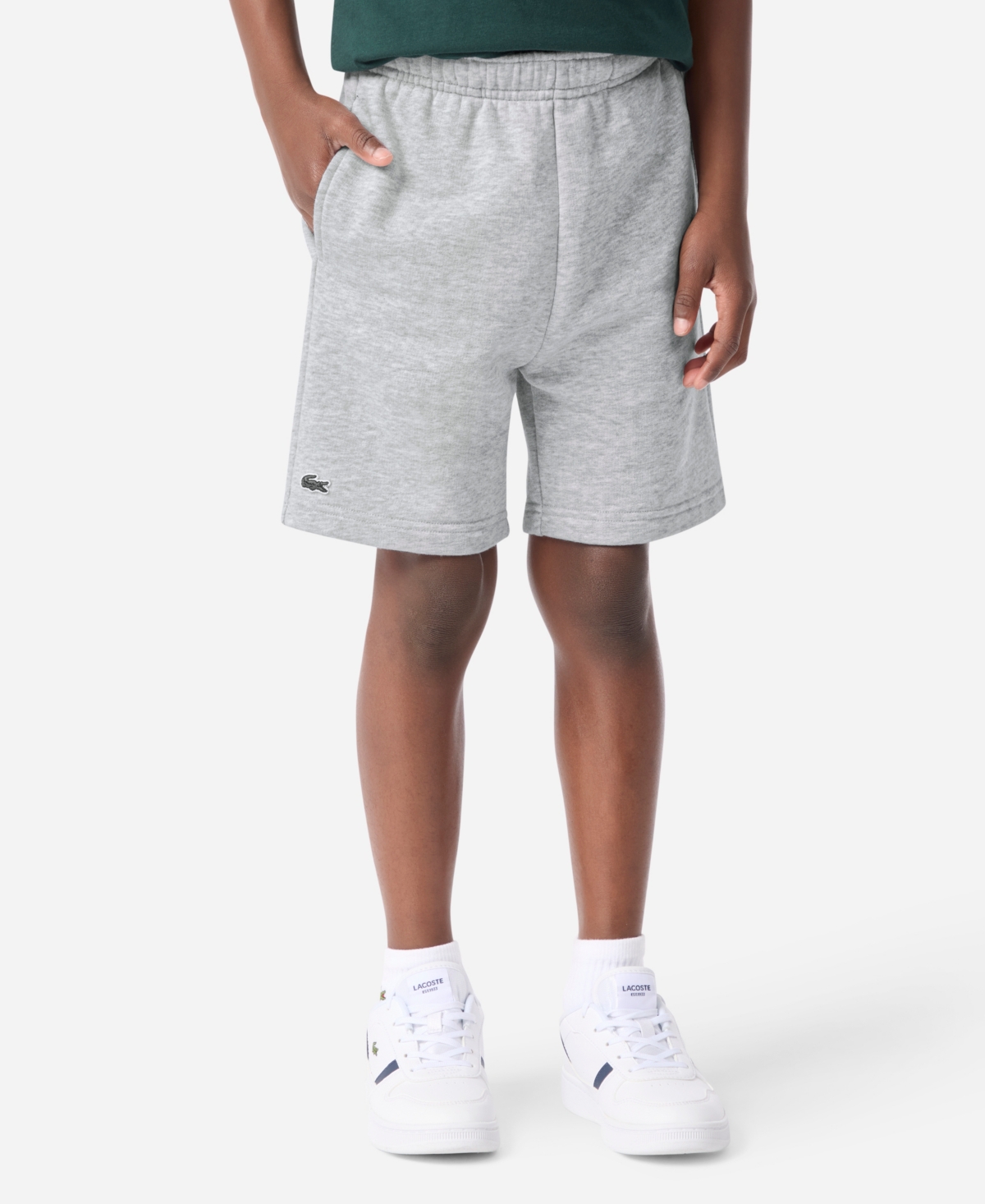 Click here for Lacoste Boys 8-18 Core Fleece Shorts - Gray prices
