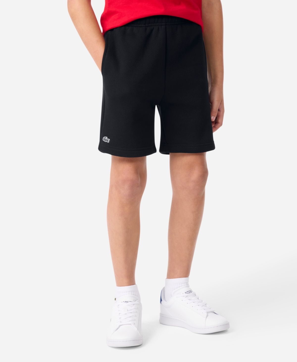 Click here for Lacoste Boys 8-18 Core Fleece Shorts - Black prices