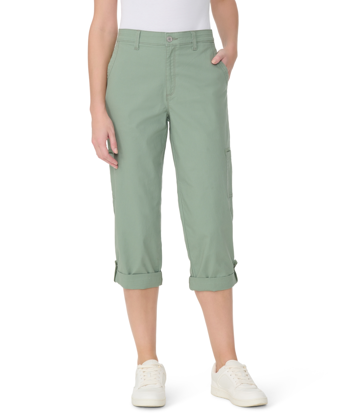 Click here for Gloria Vanderbilt Womens Adjustable-Hem Cargo Capr... prices