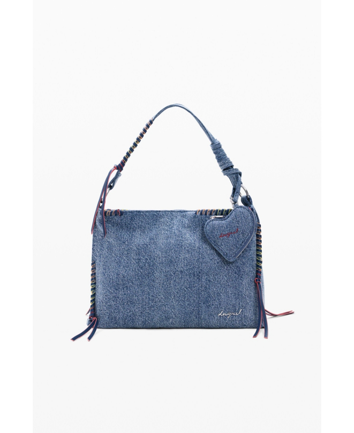 Click here for Desigual Womens Big denim heart bag - Light blue prices