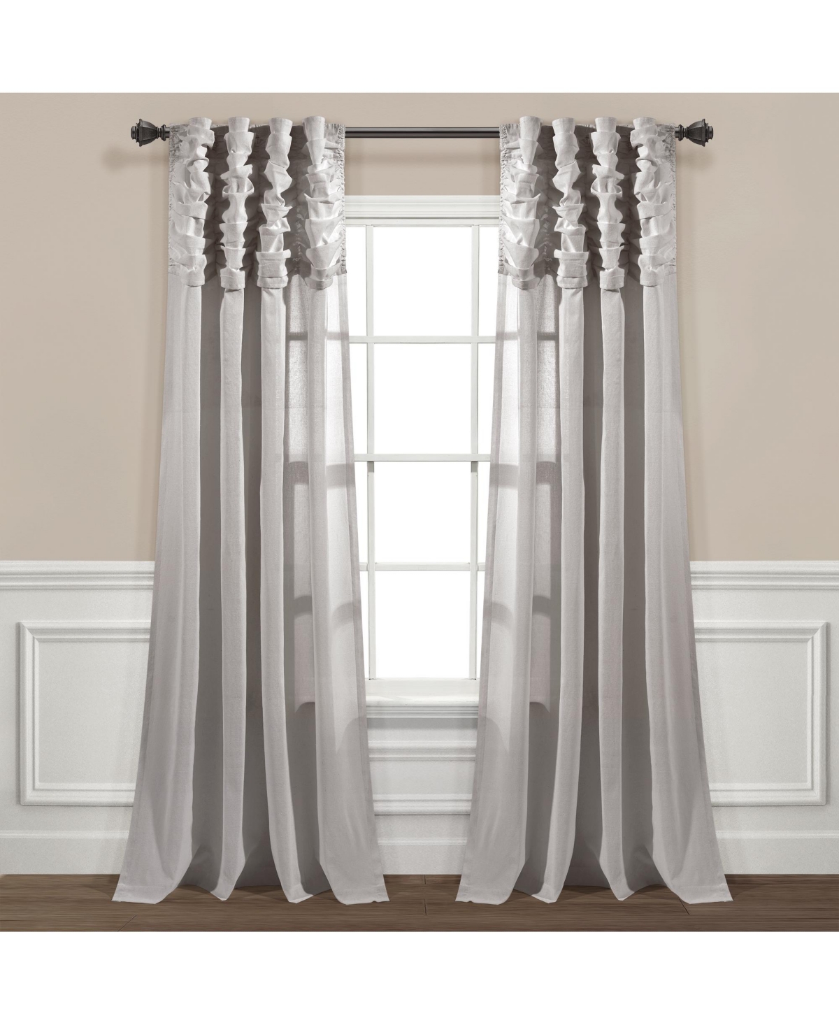 Click here for Lush Decor Ruched Waterfall Linen Textured Window... prices