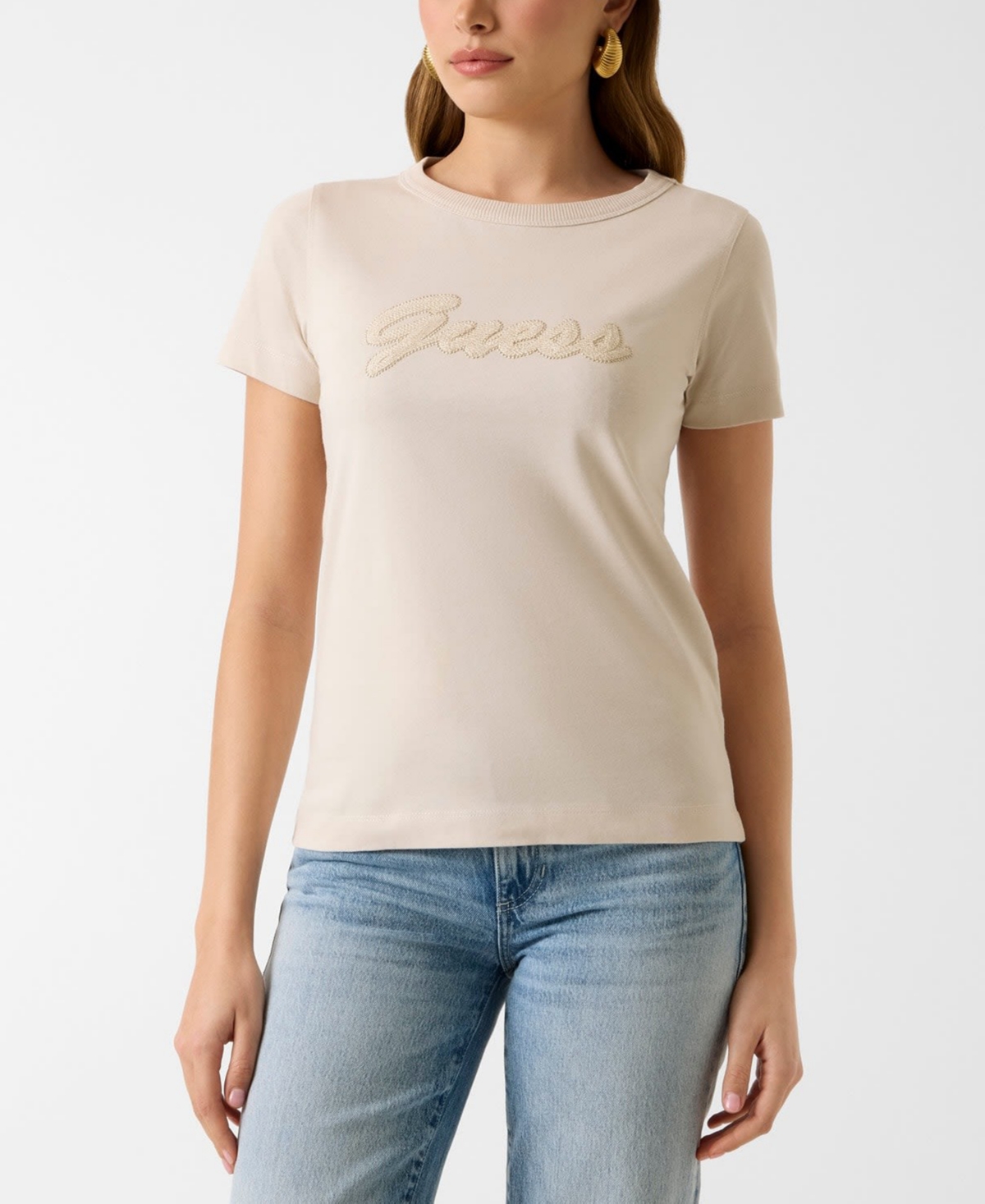 Click here for Guess Womens 3D Script Logo Short-Sleeve T-Shirt -... prices