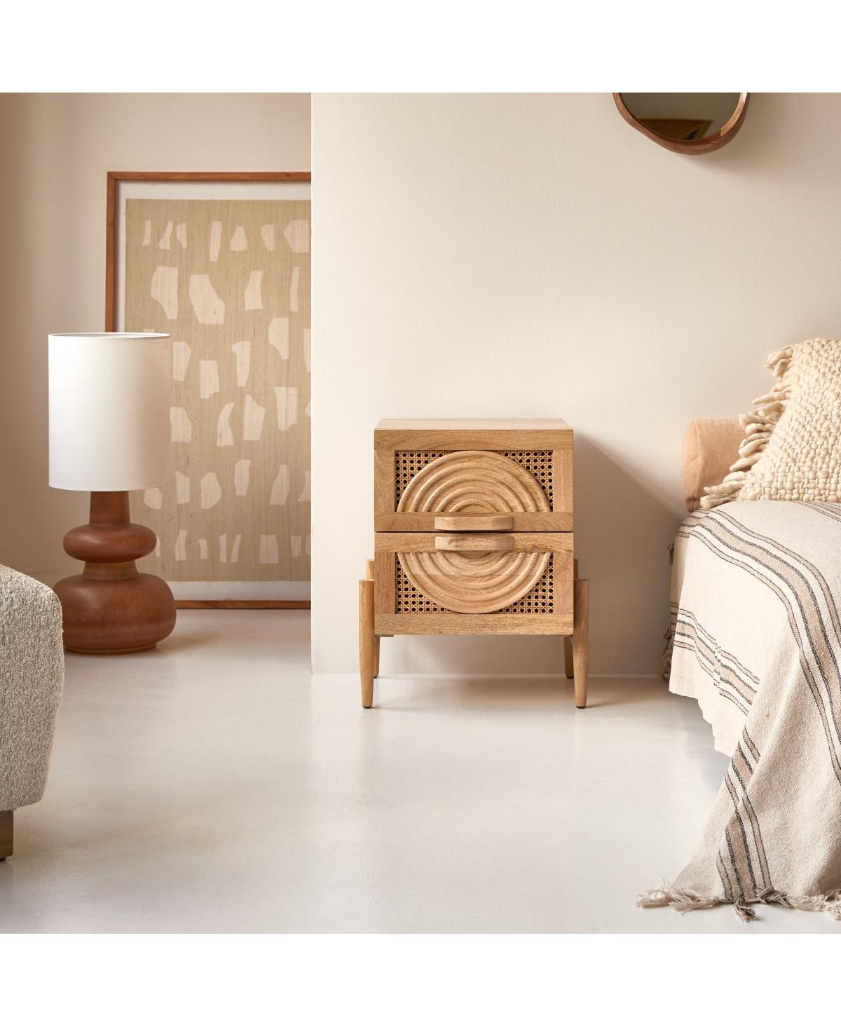 Click here for Tikamoon Solid mango wood and rattan bedside table prices