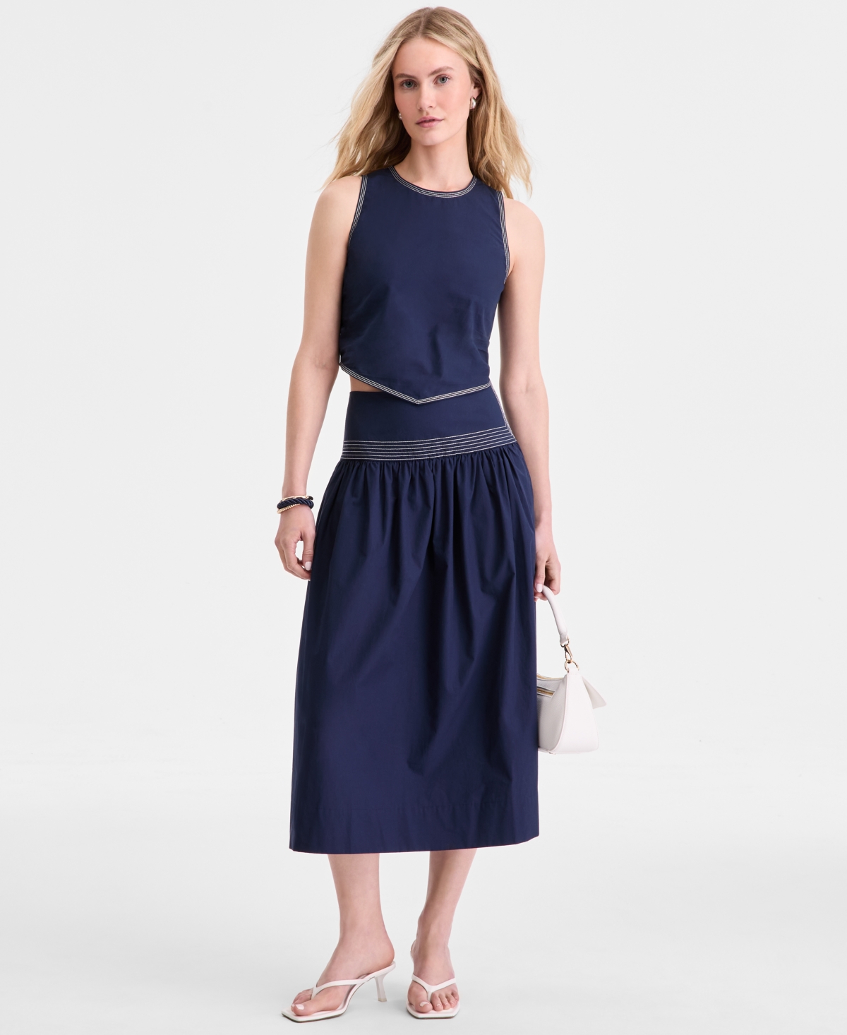 Click here for On 34th Womens Poplin Topstitch Midi Skirt  Macys... prices