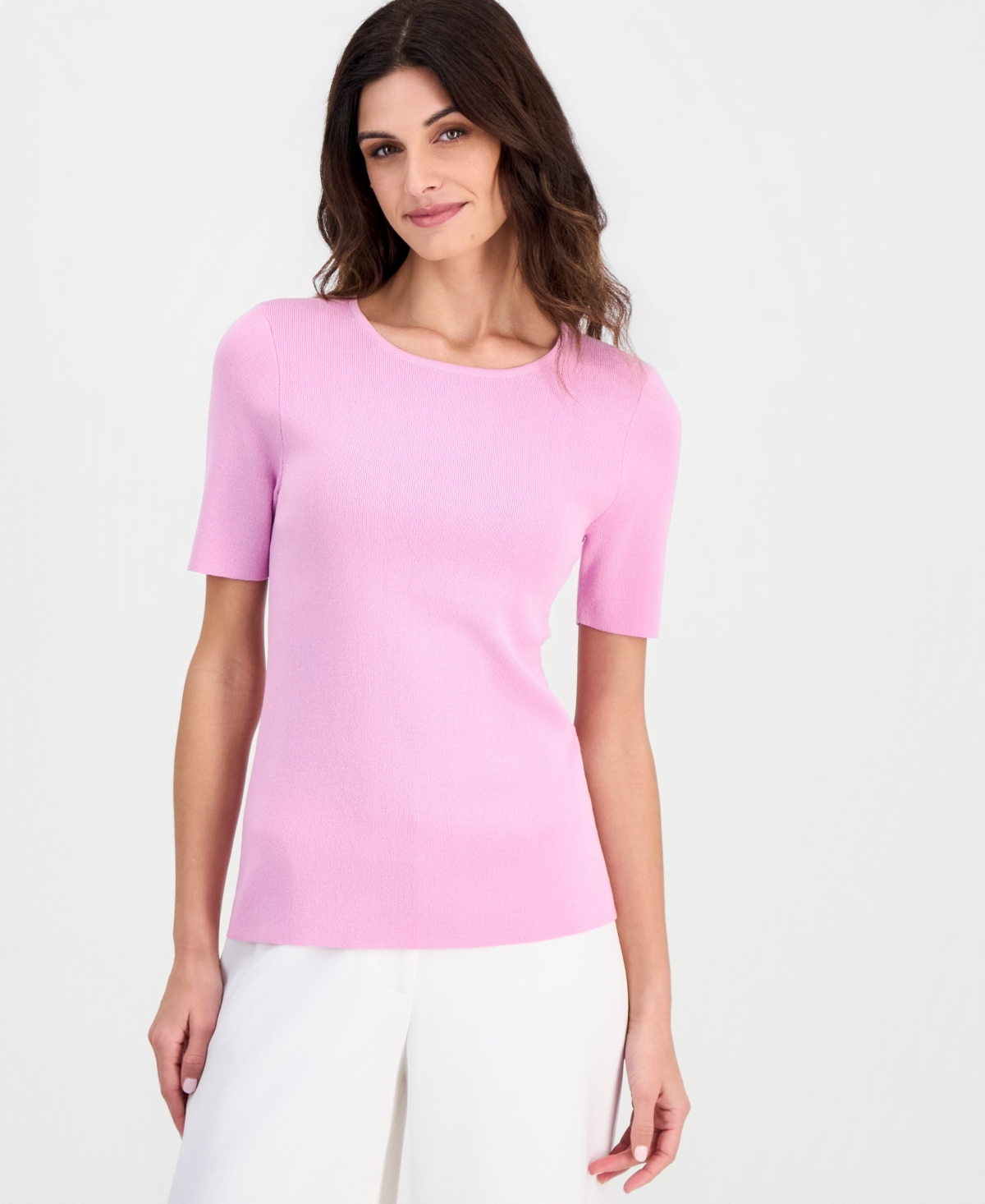 Click here for Tahari Asl Womens Short-Sleeve Sweater T-Shirt - P... prices