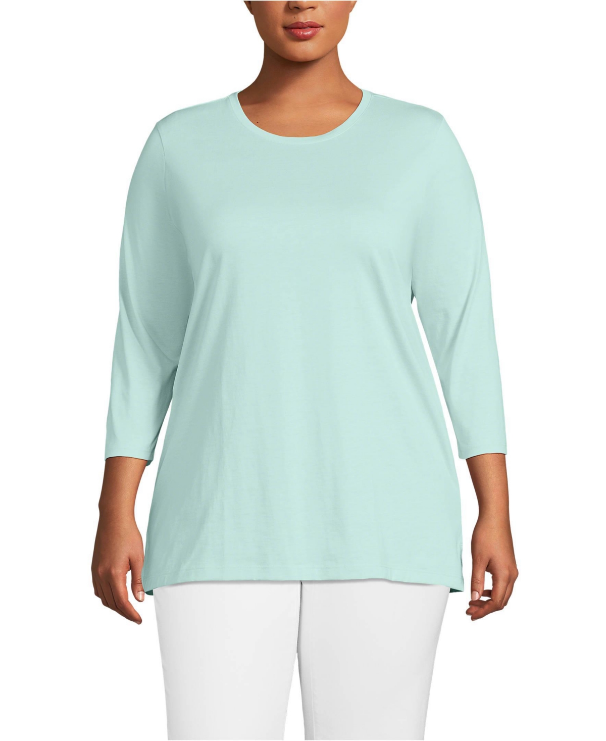 Click here for Lands End Plus Size 3/4 Sleeve Cotton Supima Tunic... prices