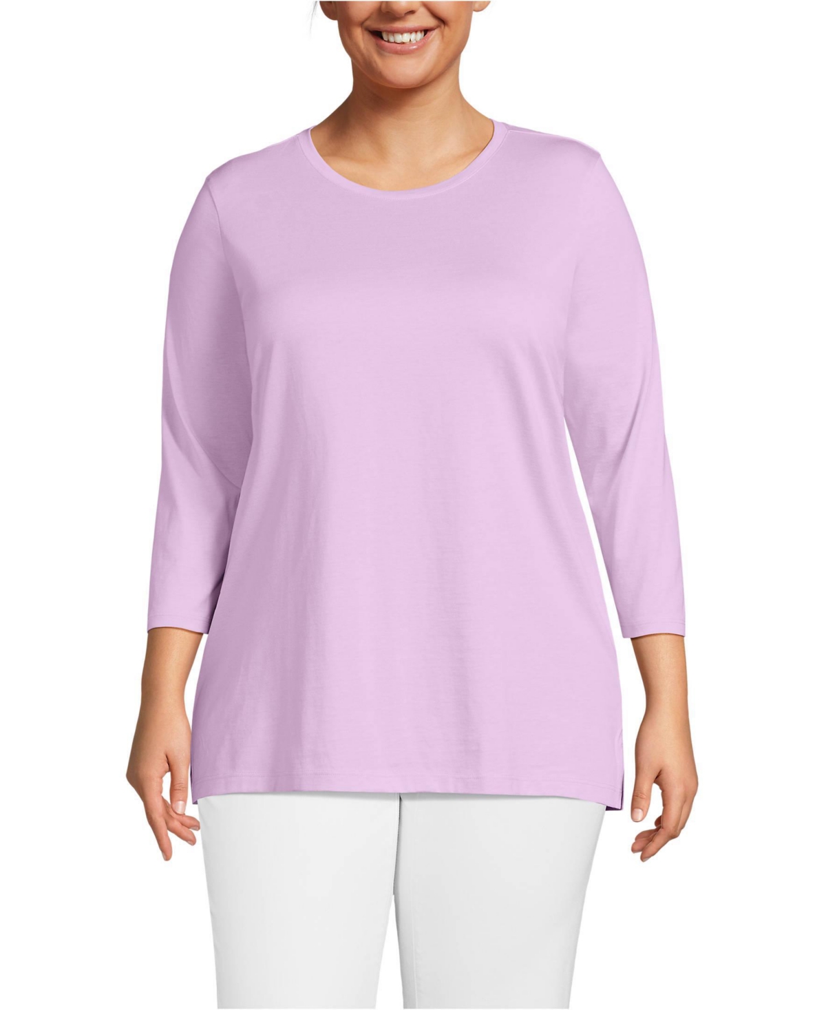 Click here for Lands End Plus Size 3/4 Sleeve Cotton Supima Tunic... prices