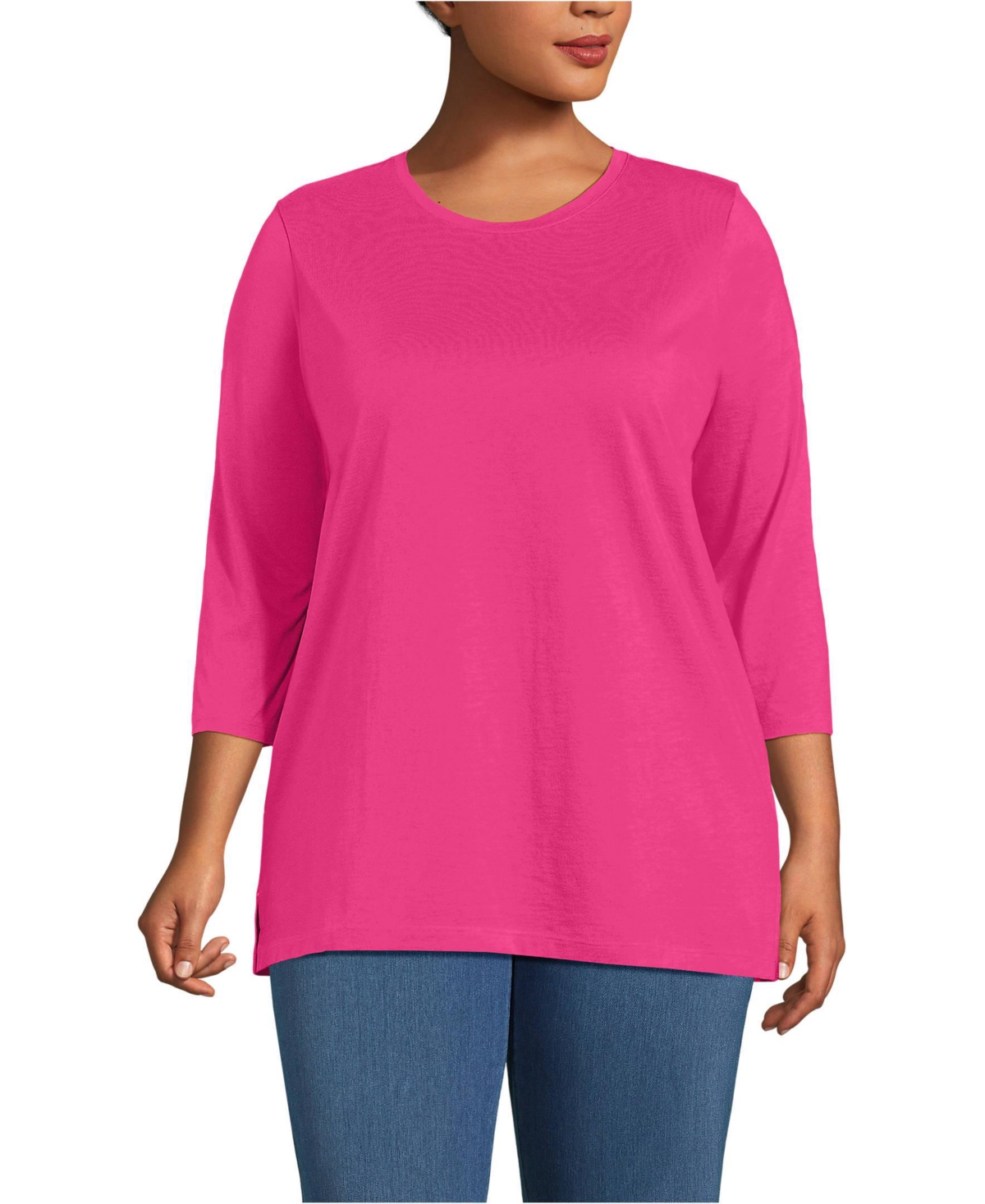 Click here for Lands End Plus Size 3/4 Sleeve Cotton Supima Tunic... prices