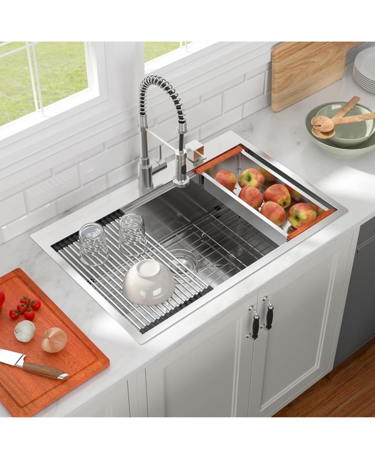 Click here for Busdays 33x22 Drop in Kitchen Sink  Workstation wi... prices