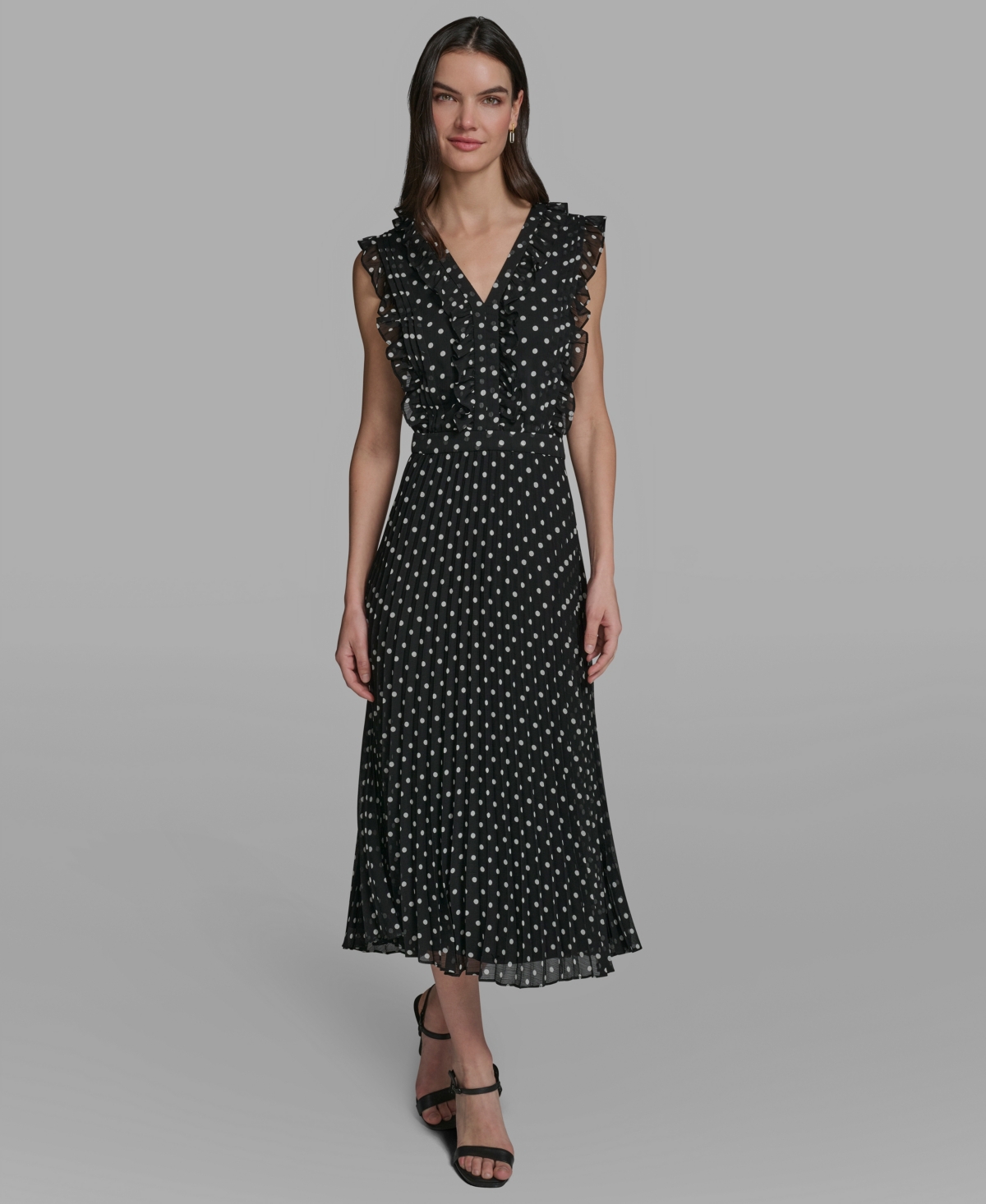 Click here for Karl Lagerfeld Paris Womens V-Neck Crinkle Chiffon... prices