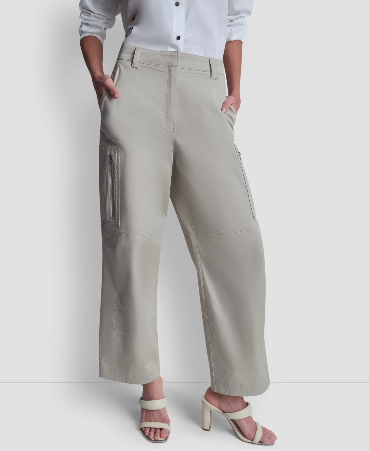 Click here for Dkny Womens Zippered Cargo Pants - Pebble prices