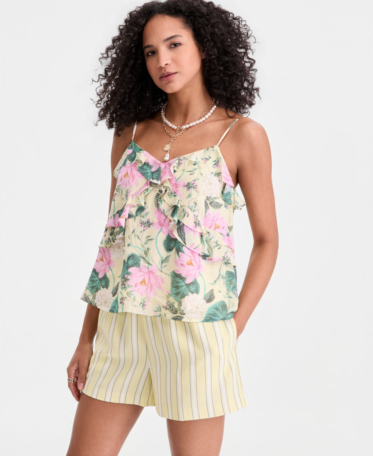 Click here for On 34th Womens Printed Ruffle Camisole Top  Macys... prices